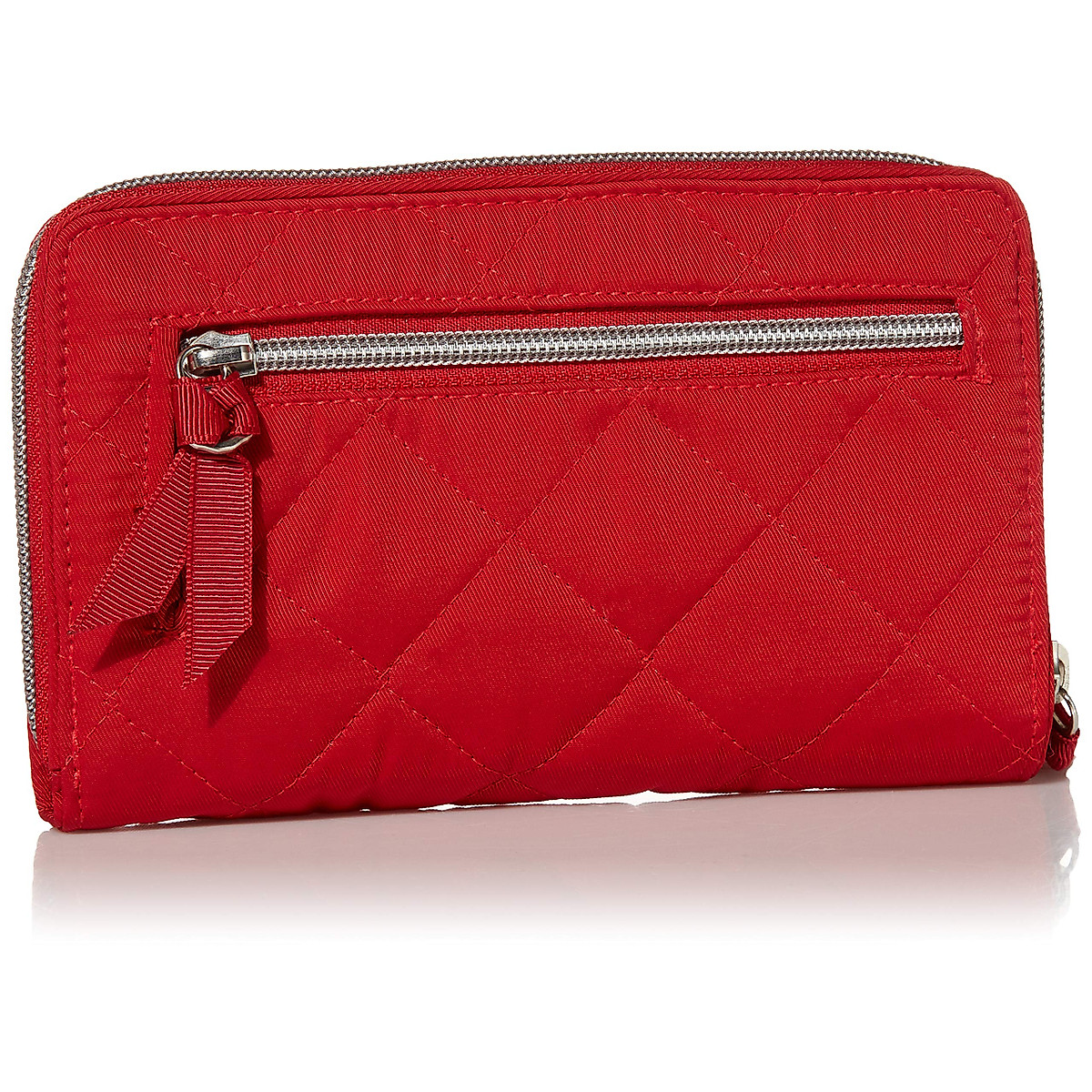 Vera Bradley Women's Performance Twill Turnlock Wallet With RFID Protection, Cardinal Red, One Size