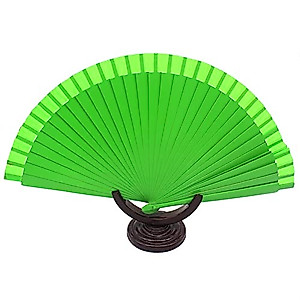 ONILA Folding Hand Fan Solid Color Folding Fans Dance Wedding Party Lace Fans Plastic Silk Folding Hand Held Fan Home Decoration Handmade Fan Gifts Handheld Fans (Color : 3)