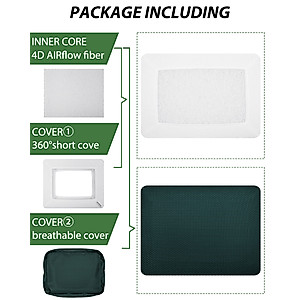 AOSYCO 4D Airflow Seat Cushion, Long Sitting Office Chair Pad, Pressure Relief Cushion Butt Lumbar Back Support, Extremely Easy Cleaning for Wheelchairs, Outdoor Patio with Covers, 1in (Height)