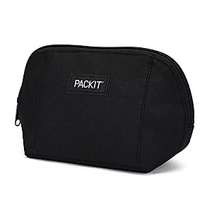 PackIt Freezable Classic Lunch Box, Black & Freezable Snack Bag, Black