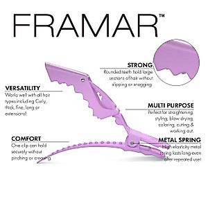 FRAMAR Pastel Alligator Hair Clips 10 Pack – Professional Alligator Clips For Hair, Hair Clips For Styling, Hair Styling Clips, Aligator Clips, Salon Hair Clips, Plastic Hair Clips