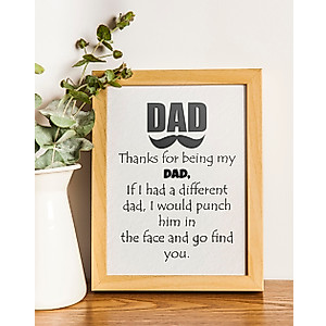 Thanks for being my DAD card - Fathers Day Card from Son, Daughter, Kids, Birthday Card - Size 5x7 inch Folded Card include Envelope, Sticker - Blank Inside - Funny, Unique & Romantic Card