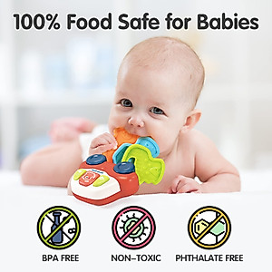 Baby Musical Toys 0-6 Months Rattle and Sing Toys 9-12 Months Baby Car Keychain Light up Teething Toy Infant Musical Toys for Babies 6-12 Months Newborn Music Sensory Toy Birthday Easter Baby Gifts