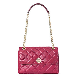KATE SPADE NATALIA MEDIUM FLAP CROSSBODY SHOULDER BAG LEATHER IN BLACKBERRY PRESERVES