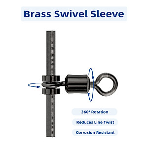 BLUEWING 3 Way Swivels Fishing Tackle, Brass Swivel Sleeve 3 Way T-Shape Swivel for Freshwater and Saltwater 40lbs, 50pcs