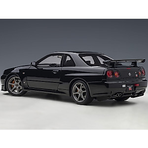 Skyline GT-R (R34) V-Spec II RHD (Right Hand Drive) Black Pearl 1/18 Model Car by Autoart 77407