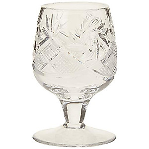 Neman Crystal WG5290, 1.5 Oz Crystal Shot Glasses, Hand Made Tequila/Vodka Shot Glasses, Unique Goblet Shot Glass Set of 6