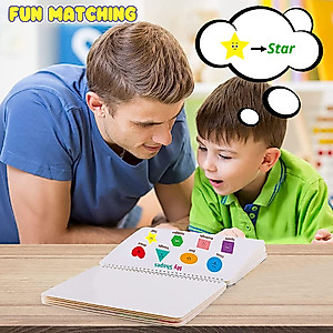 My Preschool Toys Gift for Kids & Toddlers Boy Girls,Reusable Waterproof Busy Book Quiet Book Activity Board Busy Educational Learning Toys Work Book(15 Themes-Style B)