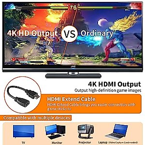 Wireless Retro Game Console, 128G Game Stick Built in 50,000 Games, 40+ Emulators, Dual Wireless Controllers, Plug & Play Video Game Consoles, 4K HDMI Nostalgia Stick Game for TV