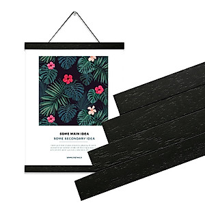 Magnetic Poster Hanger Frame In black 3 pack, 16x24 16x20 16x16 Poster Frame Wooden Magnetic Hanging Kit for Walls Map Canvas Artwork