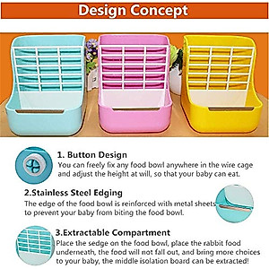 Rabbit Feeder Bunny Guinea Pig Hay Feeder, Hay Food Bin Feeder, Hay and Food Feeder Bowls Manger Rack for Rabbit Guinea Pig Chinchilla (White+)