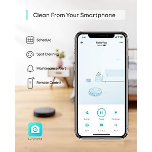 eufy by Anker, RoboVac G10 Hybrid, Smart Dynamic Navigation, 2-in-1 Sweep and mop, Wi-Fi, Super-Slim, 2000Pa Strong Suction, Quiet, Self-Charging, for Hard Floors Only(Renewed)