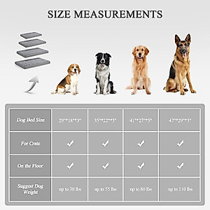 Sivomens Dog Bed, Dog Beds for Large Dogs Washable, Dog Crate Pads with Removable Cover & Faux Fur, Soft Plush Memory Foam Orthopedic Dogs Bed Mat, Supports Dogs Up to 55 Lbs, 35*22*3, Grey, large