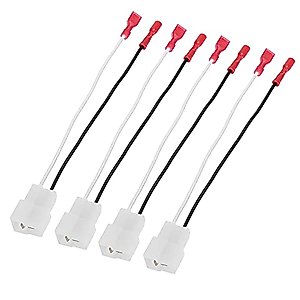 X AUTOHAUX 4pcs 72-9301 Car Speaker Connector Harness Adapter for Toyota Camry 1983-1986 for Hyundai Excel 1986-1994