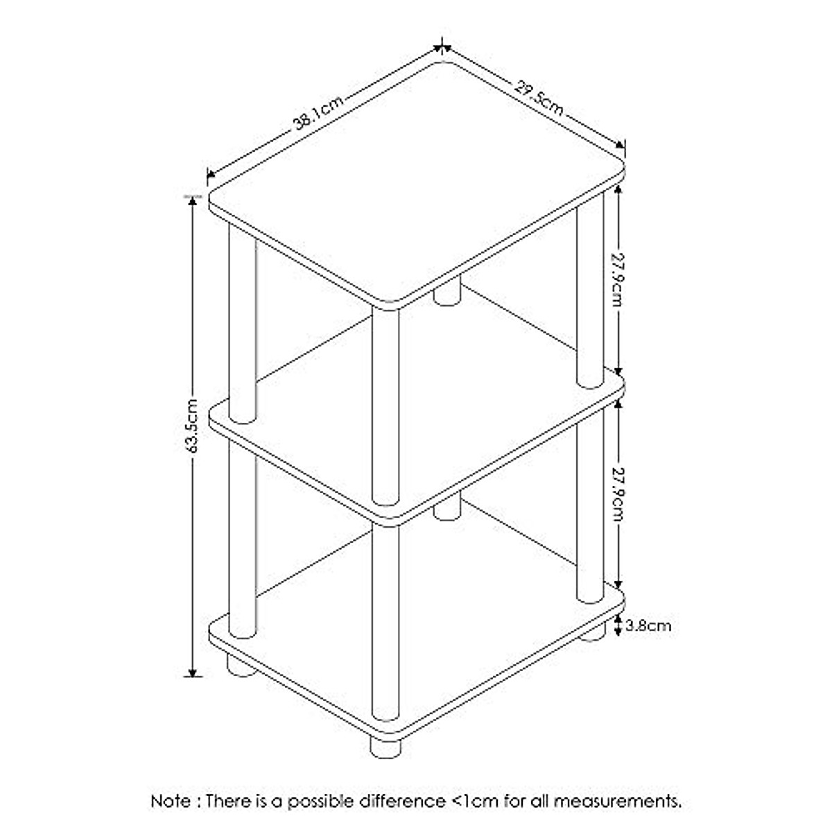 FURINNO Turn-N-Tube 2 Space Shelf, Walnut/Brown
