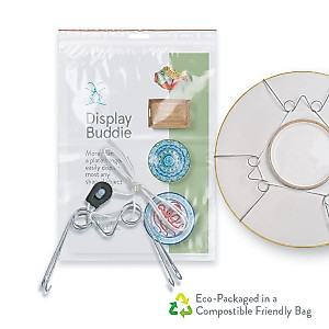 Display Buddie Large Adjustable Plate Hanger for Round Plates, Platters, Bowls & Other Round Objects 14 inch-22 inch Diameter and up to 10 lbs.