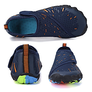 CIOR Boys & Girls Water Shoes Sports Aqua Athletic Sneakers Lightweight Sport Shoes(Toddler/Little Kid/Big Kid) U1ELJSX011-Navy.orange-29
