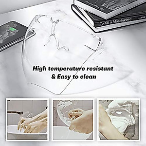 Wattne 【Two Pack】 Safety Face Shield, Clear Full Face Shields with Frame Detachable Protective Reusable Goggle Shield Anti-spitting Fog & Scratch Resistant Suitable for Indoor and Outdoor Activities