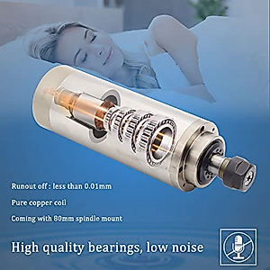 RATTMMOTOR 2.2KW Water Cooled Spindle 110V Spindle Motor 80mm 24000RPM+2.2KW VFD 110V Inverter Variable Frequency Drive+80mm Spindle Mount+80W Water Pump+ER20 Collet for CNC Router Milling Machine