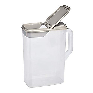 Buddeez Pet Food Storage Container - 8 Quart Capacity Dog Food Storage, Cat Food, & Bird Seed Container with Durable EZ Grip Handle, EZ Flip Lid with Gray Lid (includes 1 Cup Clear Scoop)