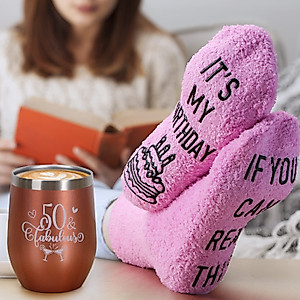 50th Birthday Gifts for Women, 50 and Fabulous Gifts For Women Turning 50, Funny 50 Years Old Birthday Gift Ideas For Mom Sister Best Friends Wife Coworker Aunt, Cool Bday Gifts for 50 Year Old Woman