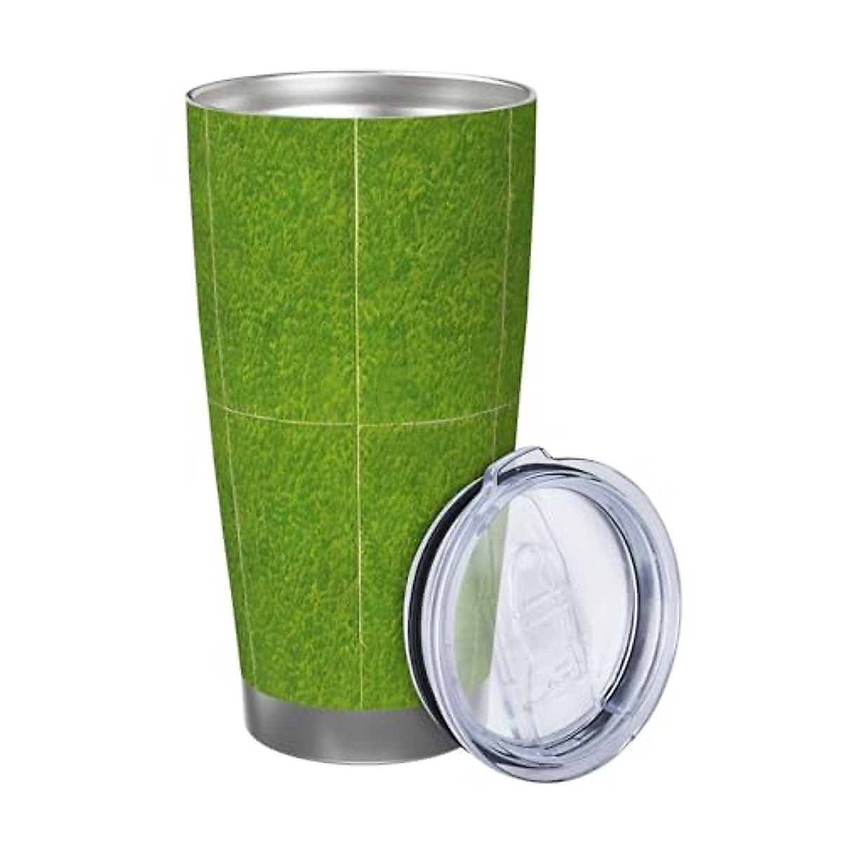WXZYFP Car cup (single silver rim), can use a straw or drink directly, easy to use.Green Grassland