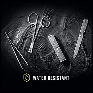 MANSCAPED® Shears 2.0 Tempered Stainless Steel Men's Nail Kit, Fingernail Clippers, Safety Scissors, Tweezers and Nail File, Travel Manicure Pedicure Set, 4-Piece Luxury Grooming Kit with Compact Case