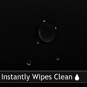 Obstal Fitted Round Table Cloth, Reversible Waterproof Stain Resistant Elastic Stretch Tablecloth, Wipe Clean Table Cover for Outdoor/Indoor Use, Fits Round Tables up to 40" - 44" Diameter, Black