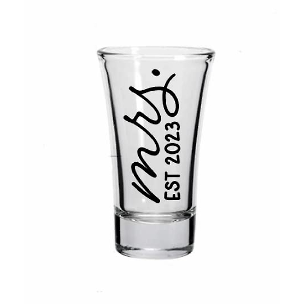 Jemley Mr. and Mrs. Est 2023 Shot Glasses Bride and Groom Shot Glasses Wedding Shot Glasses 2oz Shot Glasses Set of Two Mr. and Mrs. Engagement Present Wedding Shot Glasses | Bridal Shower Gift