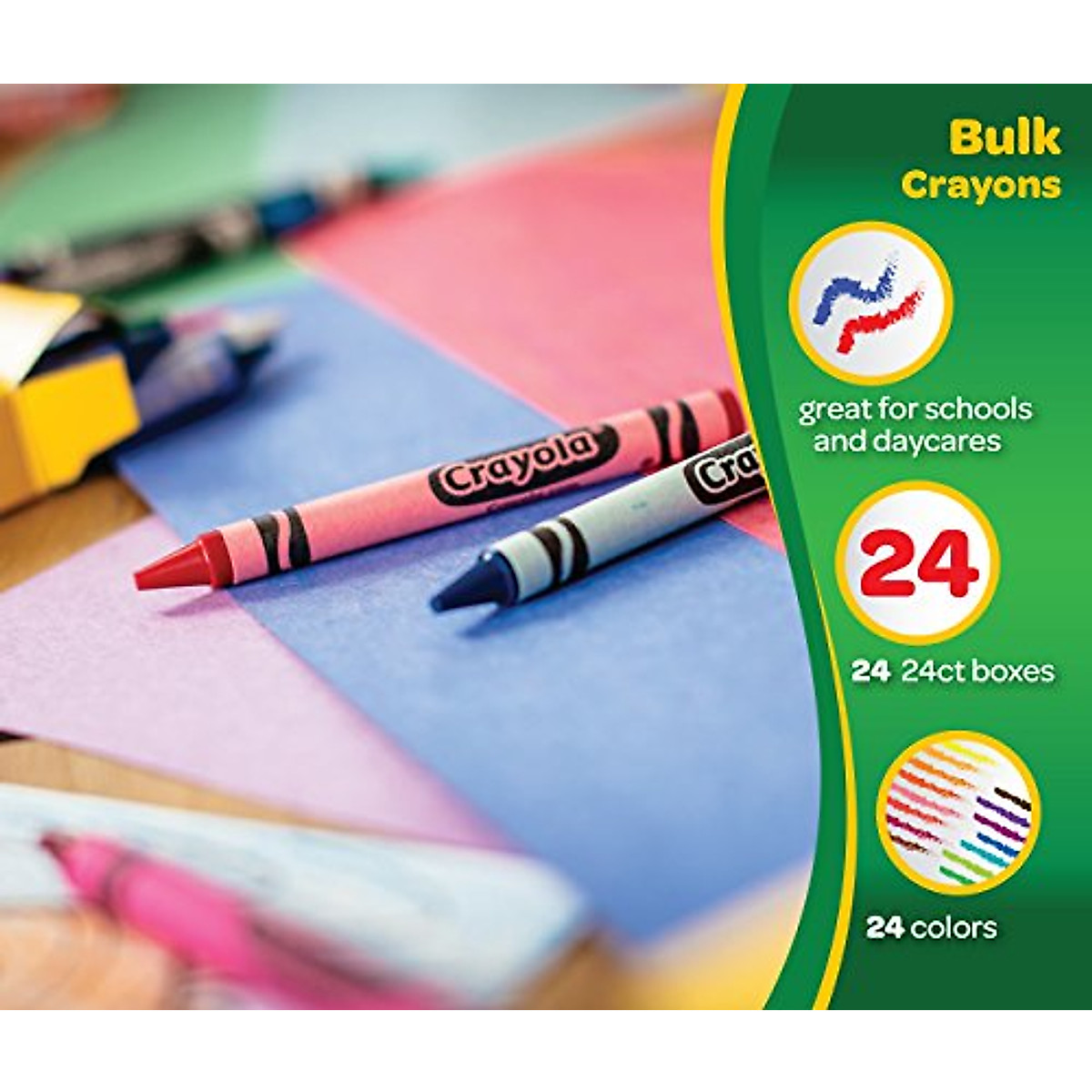 Crayola Crayons Bulk, 24 Crayon Packs with 24 Assorted Colors, School Supplies