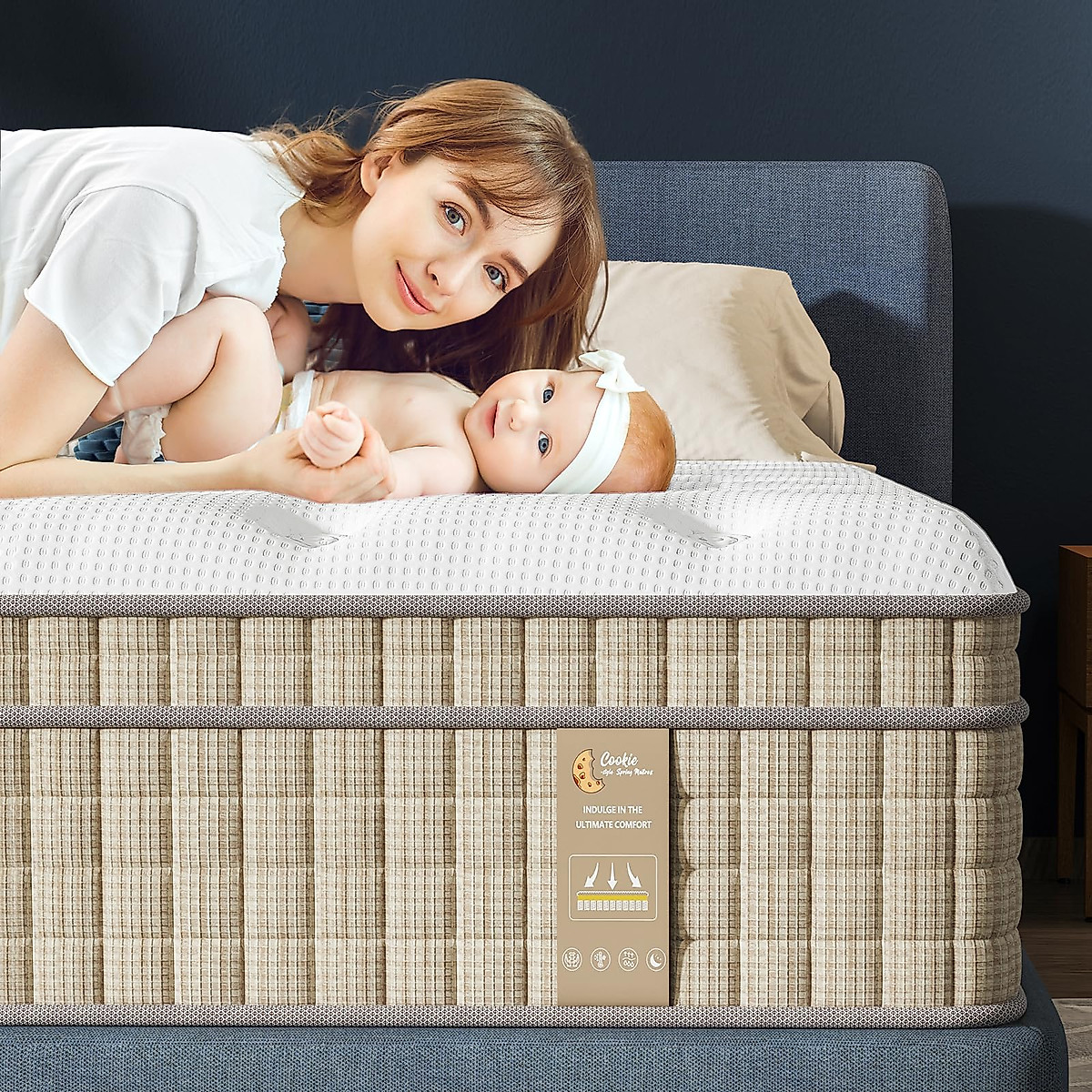 VISCOFLEX Twin Mattress, 10 Inch Twin Size Bed Mattress in a Box, Memory Foam and Pocket Innerspring Hybrid Mattress, Pillow Top Design for Pressure Relief and Support - Best Firmness Feel