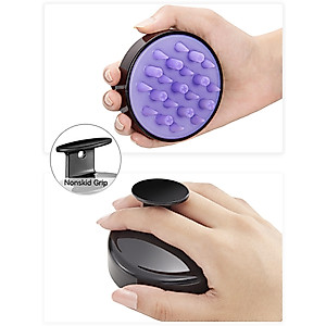 HEETA Hair Scalp Massager Brush, Updated Hair Shampoo Brush, Wet & Dry Scalp Exfoliator with Soft Silicone Bristles, Head Massager Washing Hair Care Tool for Women Men Kid for All Hair Types (Black)