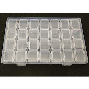 Nunobob 2 Pack 28 Slots Plastic Diamond Painting Storage Box Organizer Case Craft Nail Art Rhinestone Tools Beads Jewelry Storage NUSS5 NUSS5