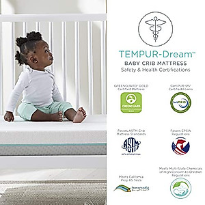 Tempur-Pedic TEMPUR-Dream 2-Stage Waterproof Baby Crib and Toddler Mattress - Made in USA, 52"x28"