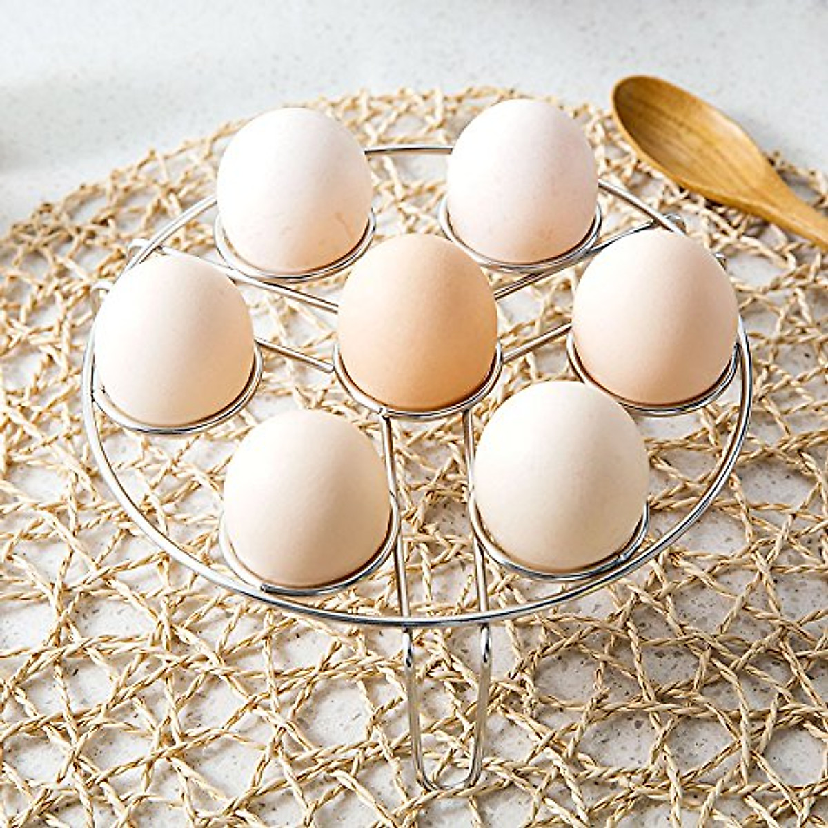 Stainless Steel Egg Steamer Rack for Instant Pot, Pressure Cooker, Boiling Pot. Stackable Steamer Trays 2 Pack Combo for Eggs and Food. Food Stainless Steamer Rack for Pot