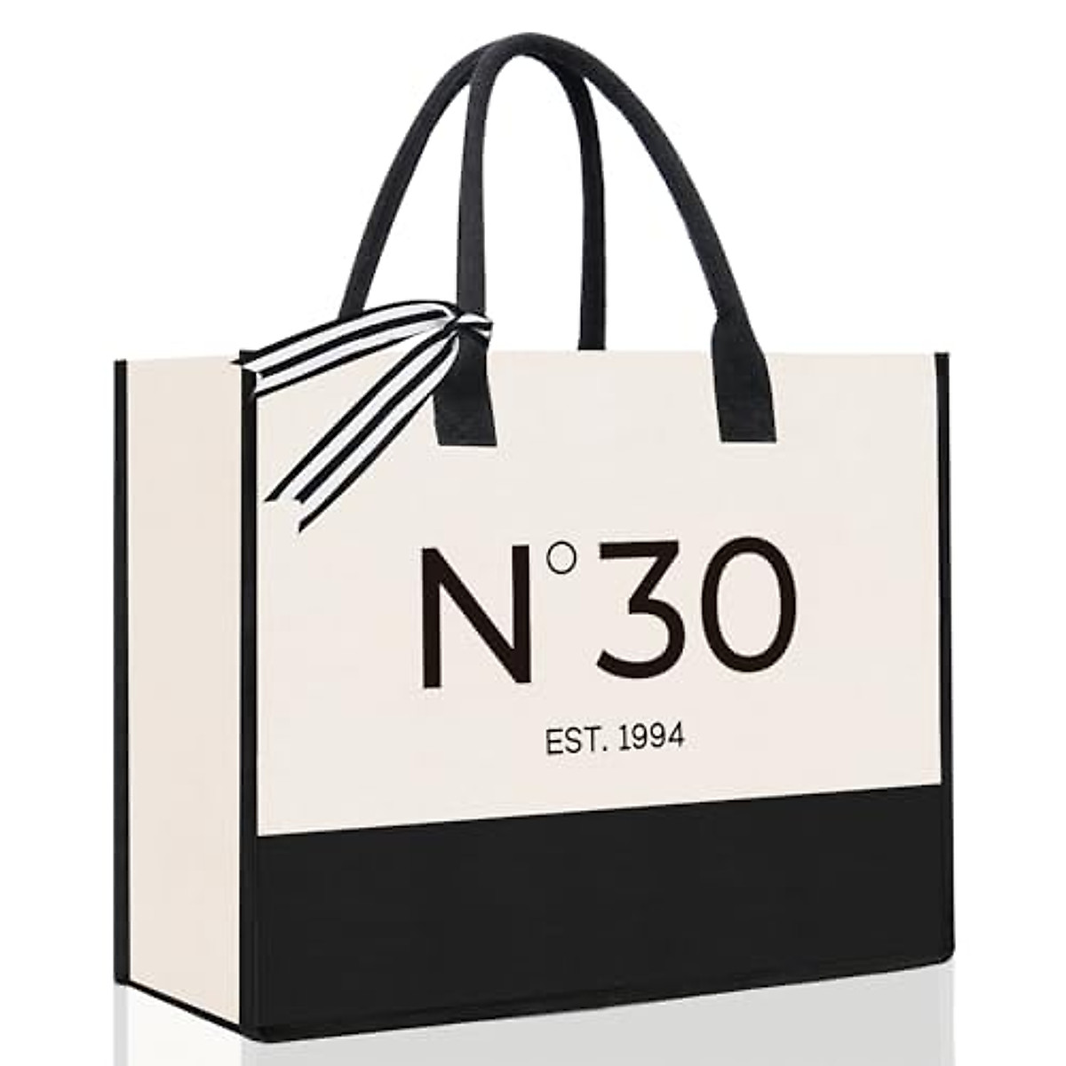 YUANHAO 30th Birthday Gifts for Her,1994 Birthday Gifts for Women,30th Birthday Gift Bag,30th Birthday Gifts for Women,Gifts for 30th Birthday Woman Canvas Tote Bag Beach Bag, Large