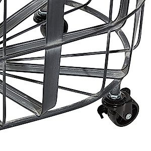 Deco 79 Metal Storage Basket with Wheels and Handles, Set of 2 25", 22"H, Black