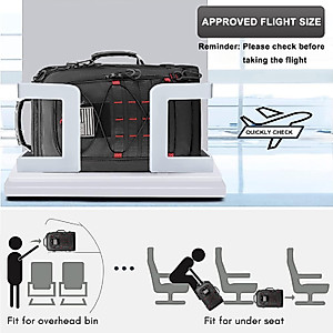 Vancropak Travel Backpack for Men, Extra Large 17.3 inch Laptop Backpacks, Flight Approved Sturdy Carry on Suitcase for Airplanes with 3 Packing Cubes, Expandable 50L Luggage Daypack Duffel Bag, Black