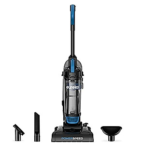 EUREKA PowerSpeed Upright Cleaner Carpet and Floor Lightweight Powerful Bagless Vacuum, NEU185 w/Washable Filter, Black