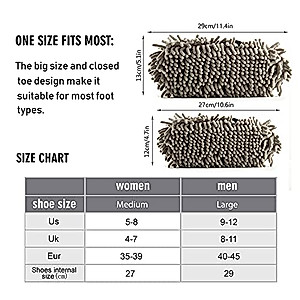 Kigai Microfiber Cleaning Slippers Hedgehog Flowers Washable Mop Shoes Slipper for Men/Women House Floor Dust Cleaner, Size L
