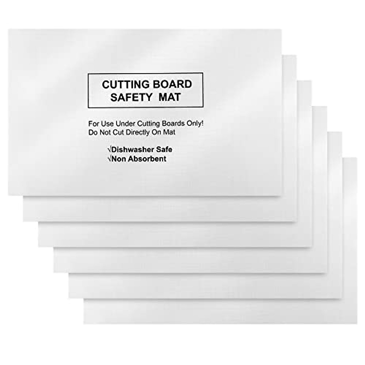 Haull 6 Pcs Non slip Cutting Board Mats Non Absorbent Safety Mat for Under Kitchen Cutting Boards, Dishwasher Safe, 16 x 10 Inches