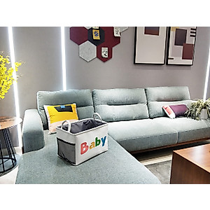 HIYAGON Baby Storage Basket Bin Canvas Rectangular Toys Storage Box Organizer for Books,Boys and Girls,Gift Basket(Baby)