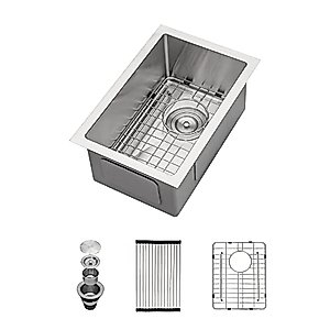 10" Bar Prep Kitchen Sink - Mocoloo 10 x 18 Undermount Sink Stainless Steel 16 Gauge Single Bowl Bar Prep Deep Sinks