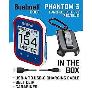 Bushnell Phantom 3 GPS Rangefinder Blue with BITE Magnetic Mount and GreenView with Wearable4U Lens Cleaning Cloth Bundle