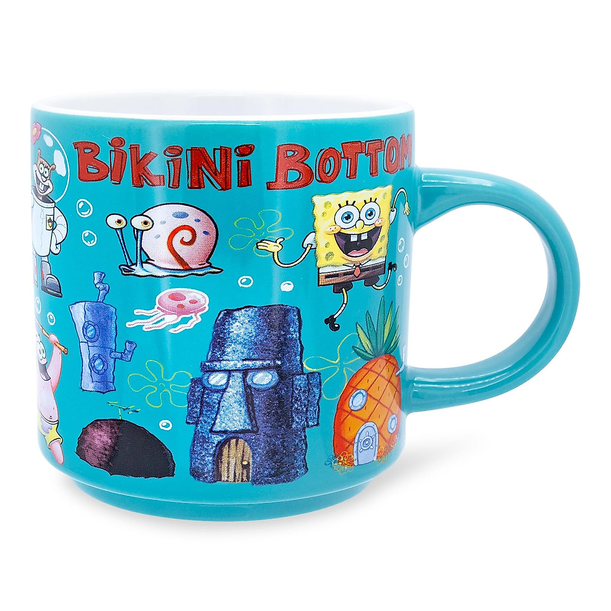 Silver Buffalo SpongeBob SquarePants Bikini Bottom Ceramic Mug | Coffee Cup For Espresso, Tea, Cocoa | Holds 13 Ounces
