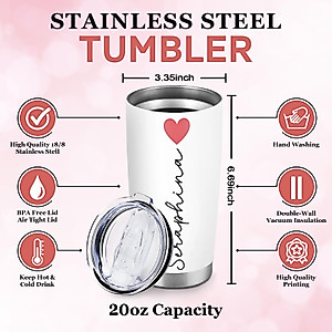 Bedsdiven Assistant Principal 20oz Stainless Steel Tumbler, Double Wall Insulated Travel Cup with Lid, White