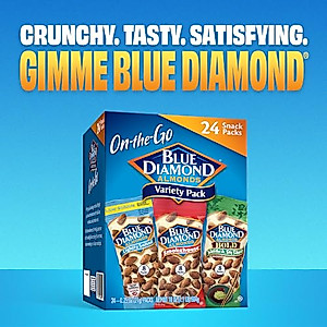 Blue Diamond Almonds Snack Nut Variety Pack for Kids, Office, School, On-the-go, 0.75 oz Gluten Free Individual Packs, Wasabi & Soy Sauce, Lightly Salted, and Smokehouse (Pack of 1,24 Count Total)