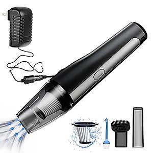 Portable Car Vacuum Cleaner with AC to DC Converter High Power Wet Dry Mini Handheld for Carpet Seats Water Pet Dog Hair Interior Car Accessories 16.4ft Corded - Aspiradora De Agua para Carro