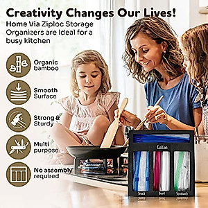 Ziploc Organizer-Ziploc Bag Holder-Ziplock Bag Storage Organizer-Compatible with Gallon,Quart,Sandwich & SnackBags-Baggie Storage Organizer for Drawer-Ziplock Organizer for Drawer