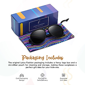 LEICO FASHION Toddler Baby Infant Polarized Aviator Sunglasses for Boys Girls Kids Age 0-4 - Shatterproof Rubberized Frame